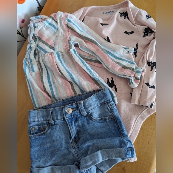 Old Navy | Shirts & Tops | Toddler 8 2t Outfit Set Black Cat Bat Pink ...